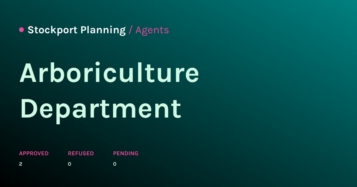 Agent Arboriculture Department - Applications & Team — Stockport